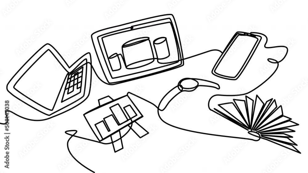 Self-drawing of gadgets with market charts and measurements in one line ...