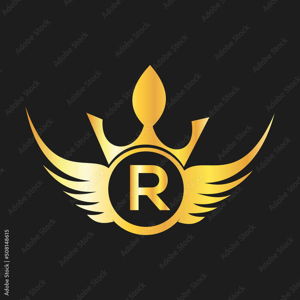 Letter R Queen Logo Design vector templet crown logo Elegant monogram ...