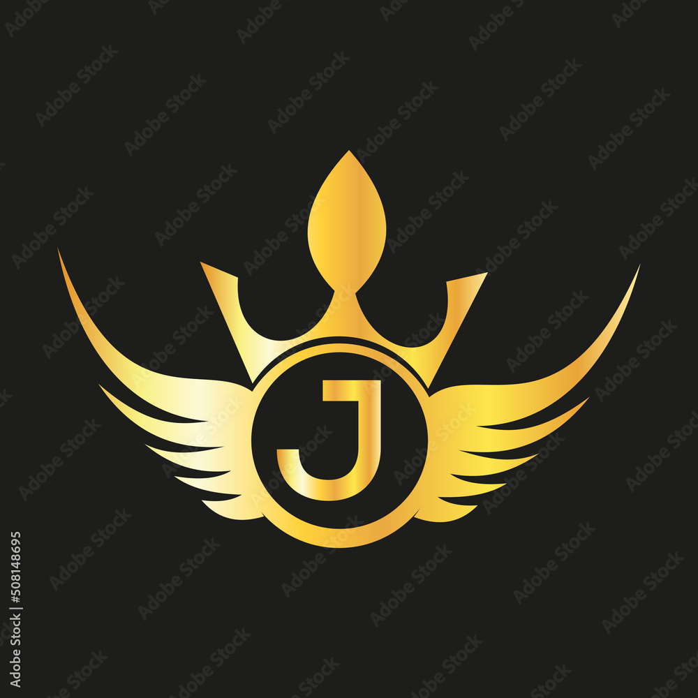 Letter J Queen Logo Design vector templet crown logo Elegant monogram ...