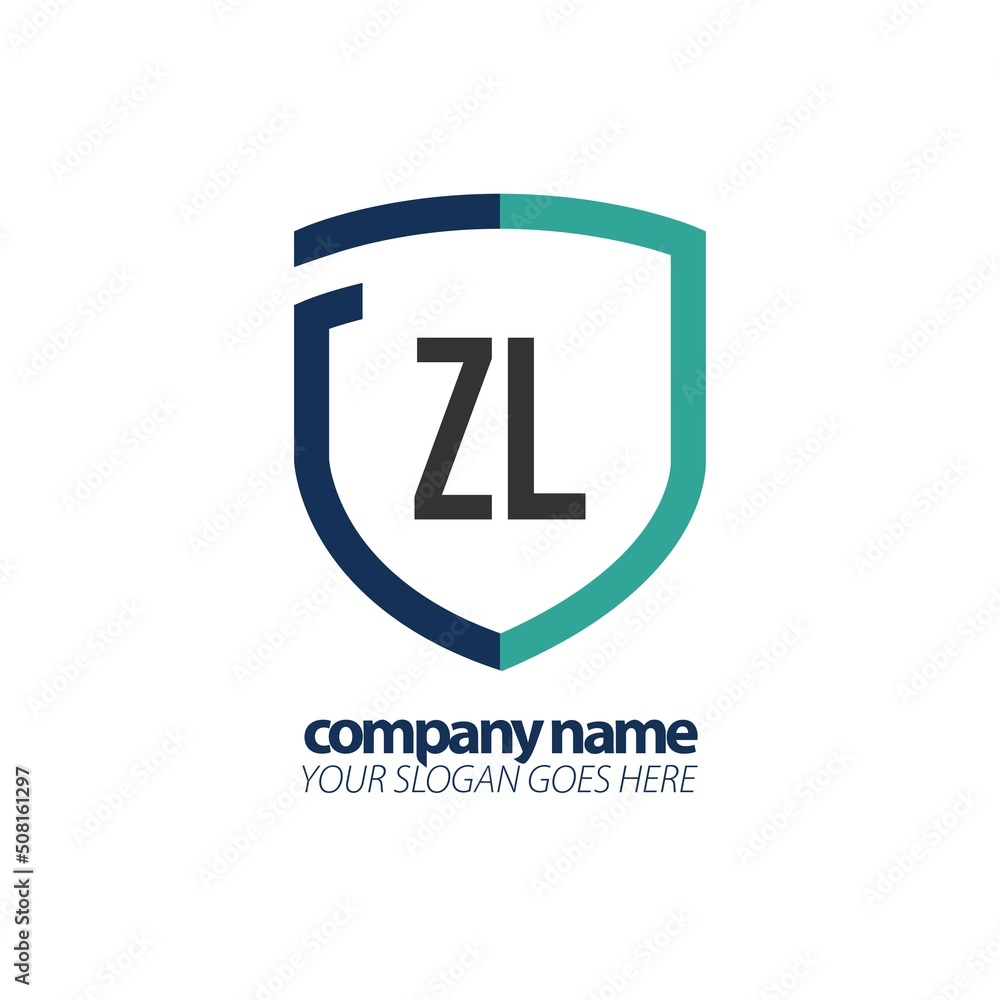 Initial Letter ZL Shield Logo Line Art. Creative Badge Eagle Logo ...