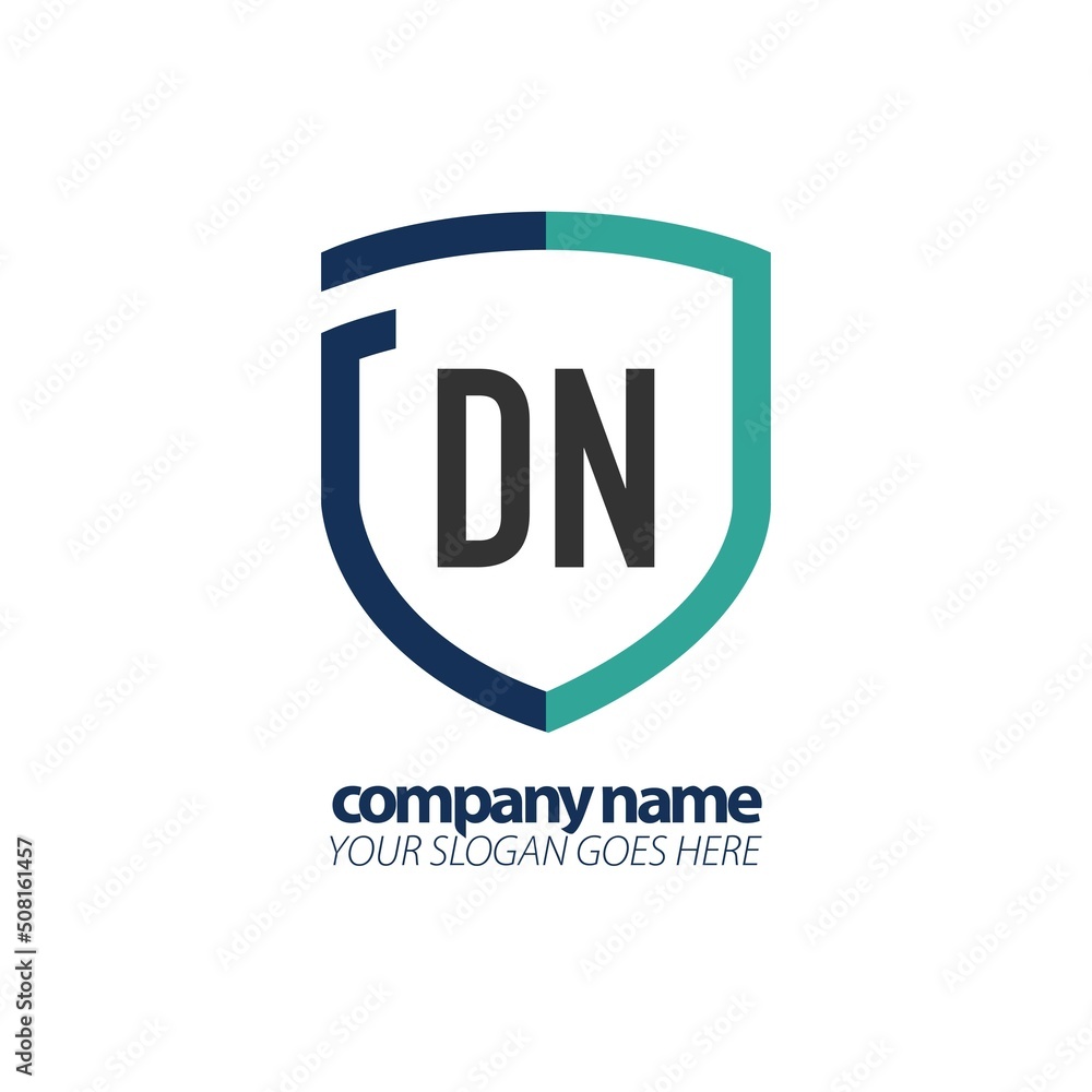 Initial Letter dn Shield Logo Line Art. Creative Badge Eagle Logo ...