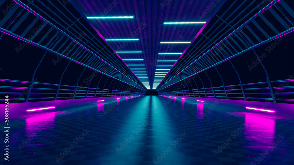 sci-fi corridor path way futuristic technology abstract for tech titles ...