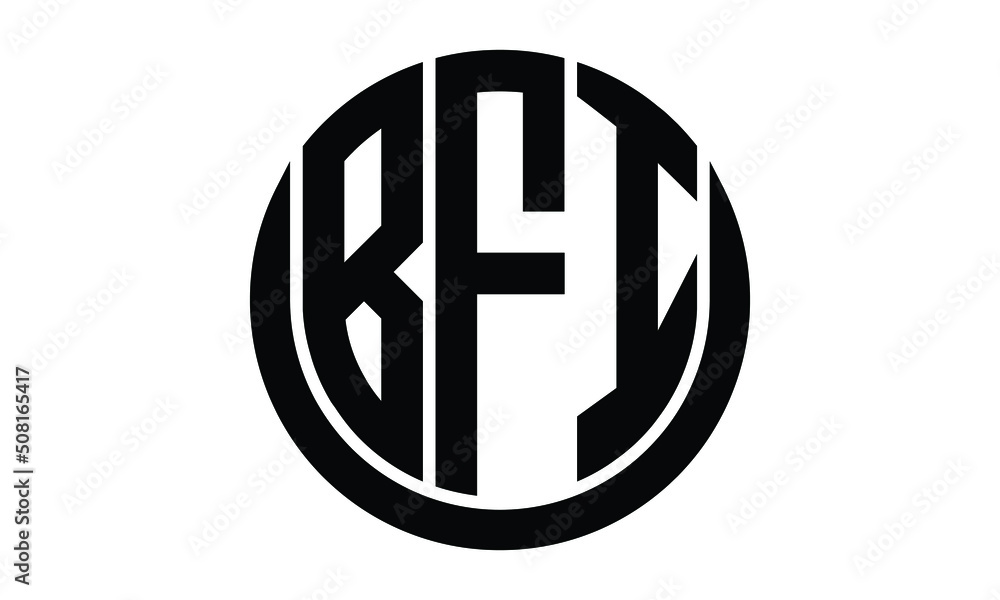 BFI shield with round shape logo design vector template | monogram logo ...