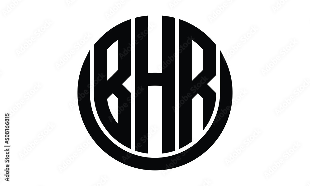 BHR shield with round shape logo design vector template | monogram logo ...