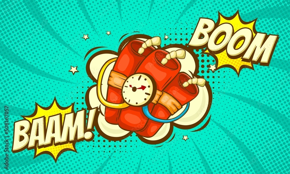 Dynamite time bomb cartoon illustration Stock Vector | Adobe Stock