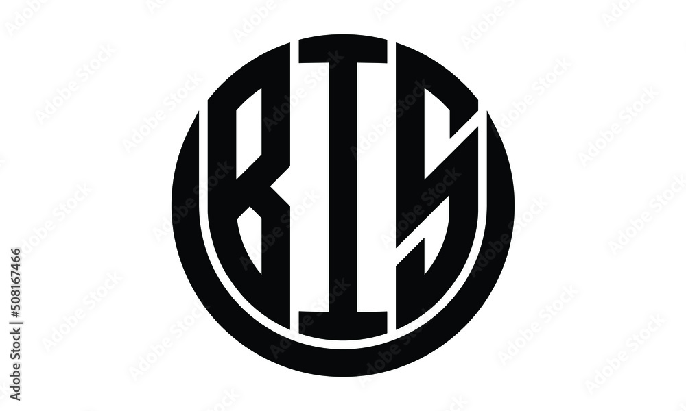 BIS shield with round shape logo design vector template | monogram logo ...
