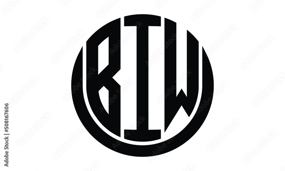 BIW shield with round shape logo design vector template | monogram logo ...