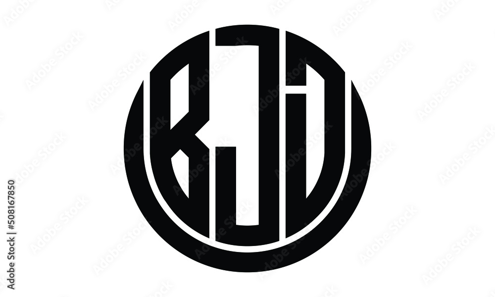 BJD shield with round shape logo design vector template | monogram logo ...