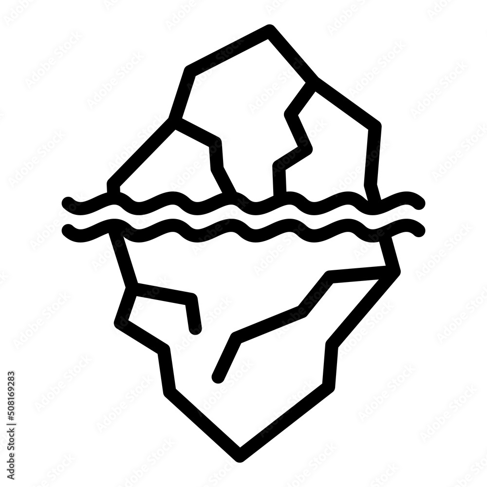 Deep ice berg icon outline vector. Sea mountain. Ocean glacier Stock ...