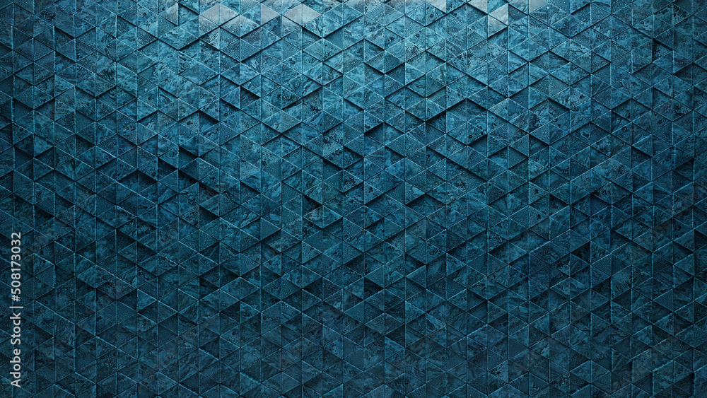 Textured, Triangular Wall background with tiles. Blue Patina, tile ...