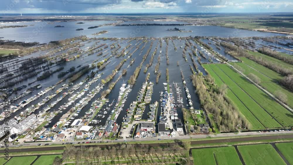 Loosdrechtse plassen harbour waterway canals and cultivated ditch ...