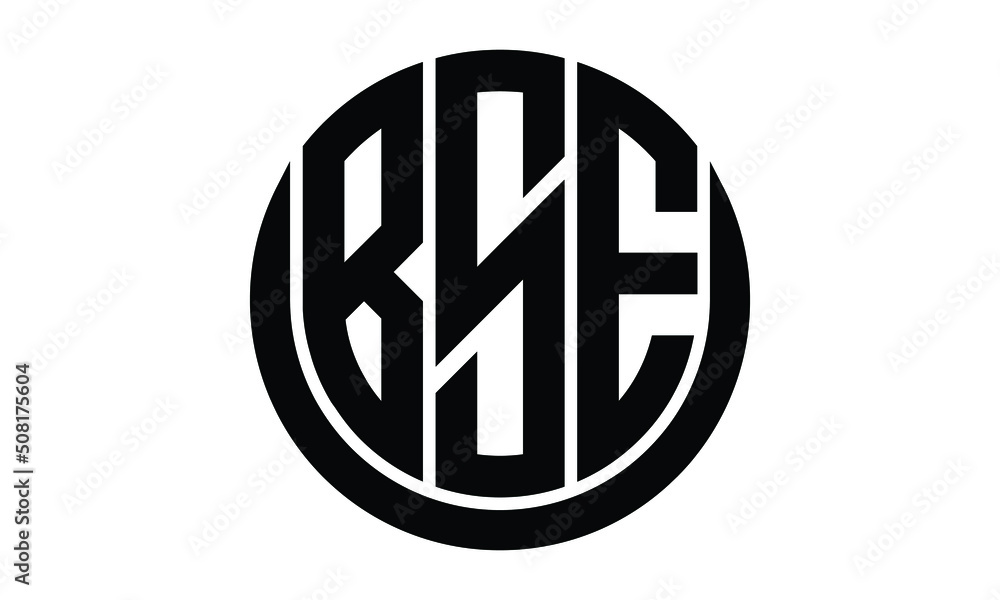 BSE shield with round shape logo design vector template | monogram logo ...