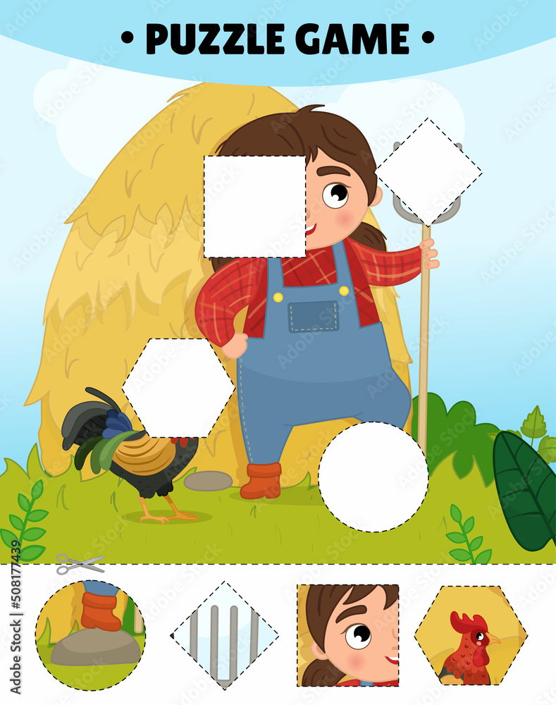 Educational game for kids. Cut out the pieces and glue them in the ...