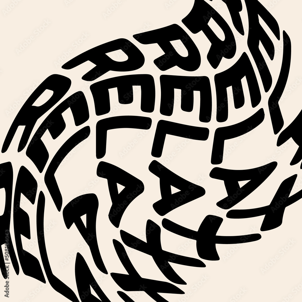 Relax. Vector hand drawn minimalistic placard with lettering. Creative ...