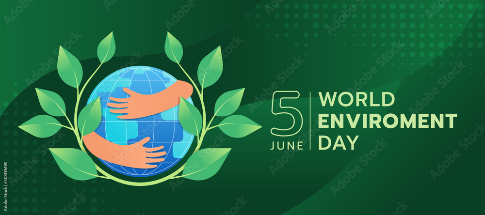 World environment day - hands hold hug circle globe with branch and ...
