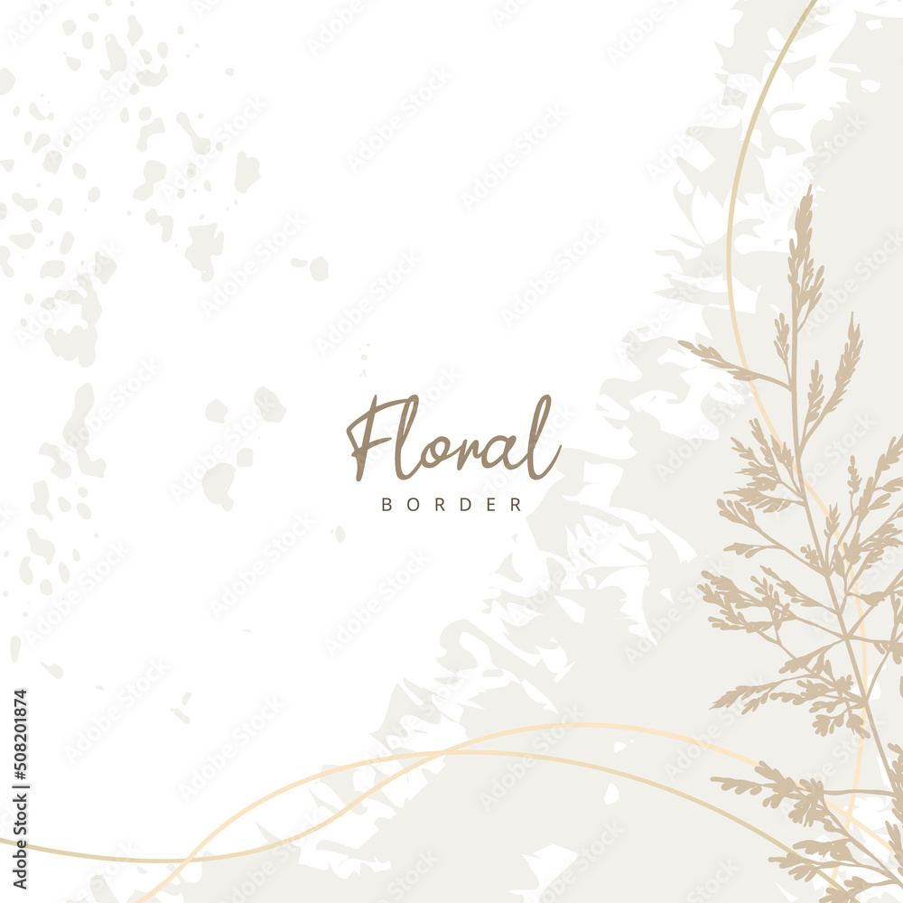 Abstract luxury background with floral sketch grass and texture in ...