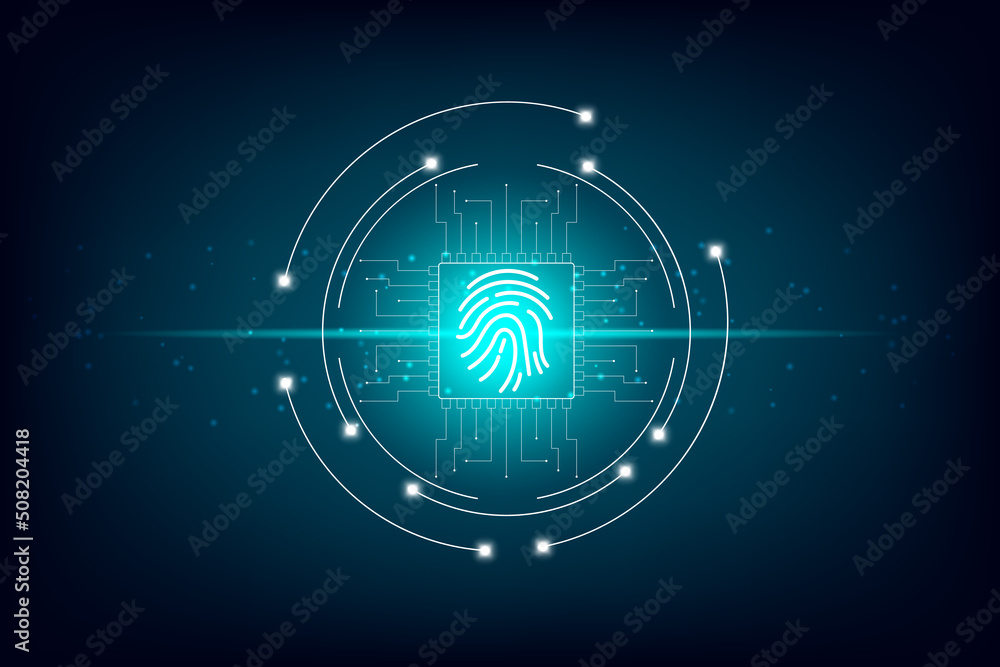 Photo & Art Print Fingerprint scan concept for secure access and unlock design., RomixImage