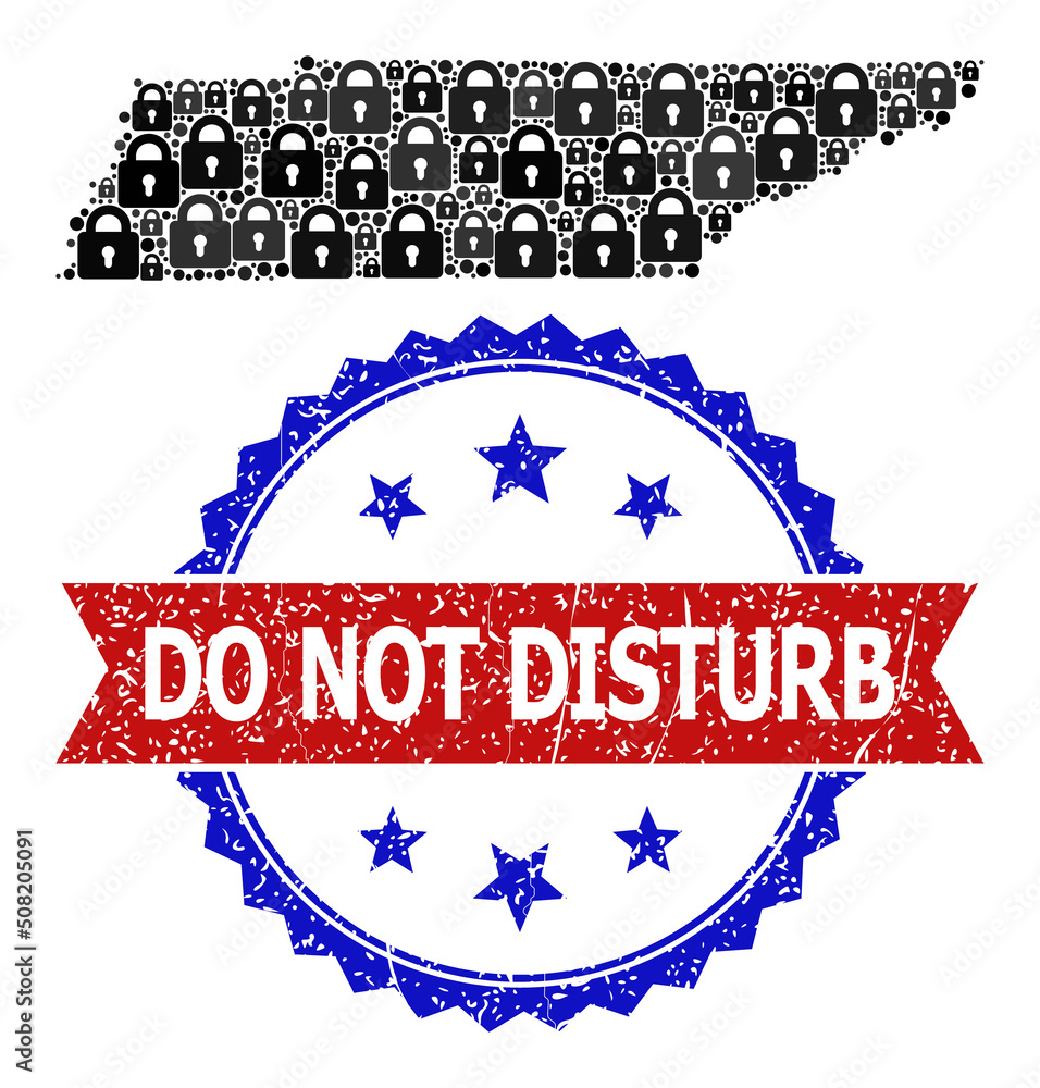 Safeguard mosaic map of Tennessee State, and bicolor dirty Do Not ...