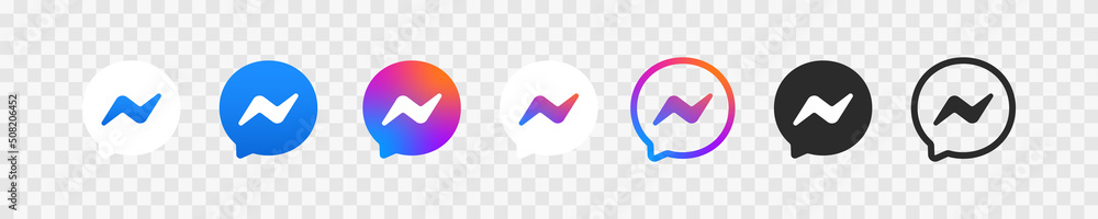 Facebook Messenger logo isolated on transparent background. Facebook ...