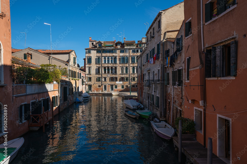Colourful Architecture on the streets of Venice. The Grand Canal of ...