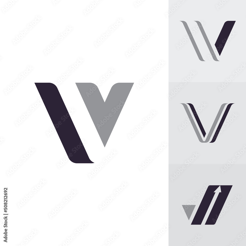 V Logo Design and template. Creative V icon initials based Letters in ...