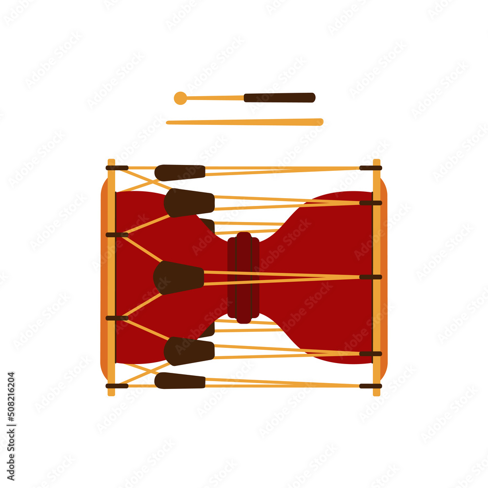 Traditional Korean musical instrument janggu drum. Vector illustration ...