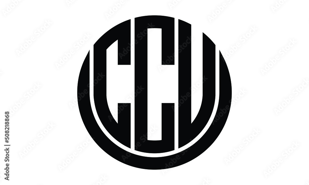 CCU shield with round shape logo design vector template | monogram logo ...