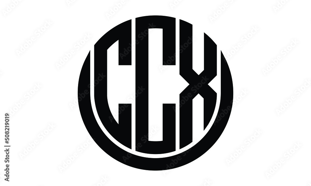 Vetor de CCX shield with round shape logo design vector template ...