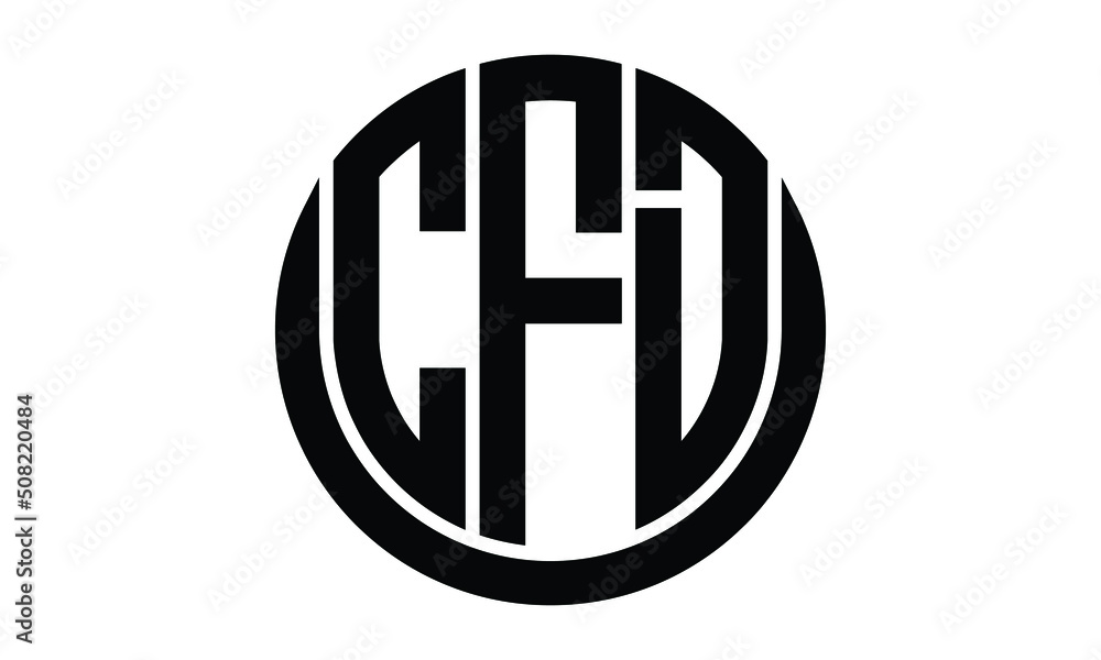 CFD shield with round shape logo design vector template | monogram logo ...