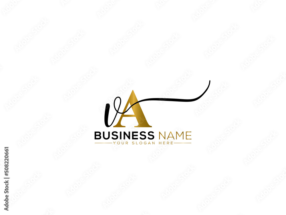 Signature VA Logo Icon, Letter Va av Signature Fashion Letter Logo ...