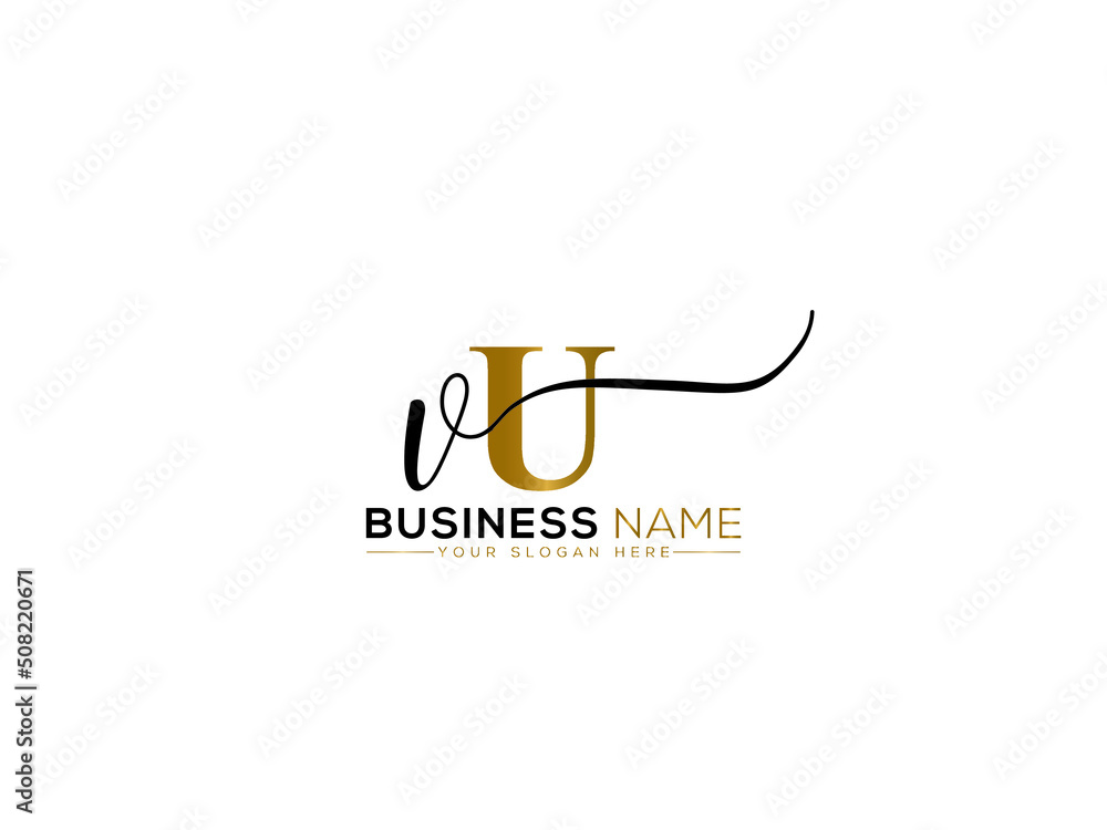 Signature VU Logo Icon, Letter Vu uv Signature Fashion Letter Logo ...