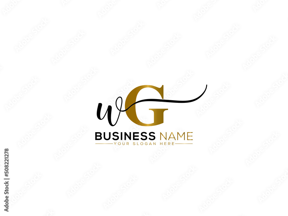 Initials WG Logo Icon, Signature Wg gw Logo Letter Vector Image Design ...