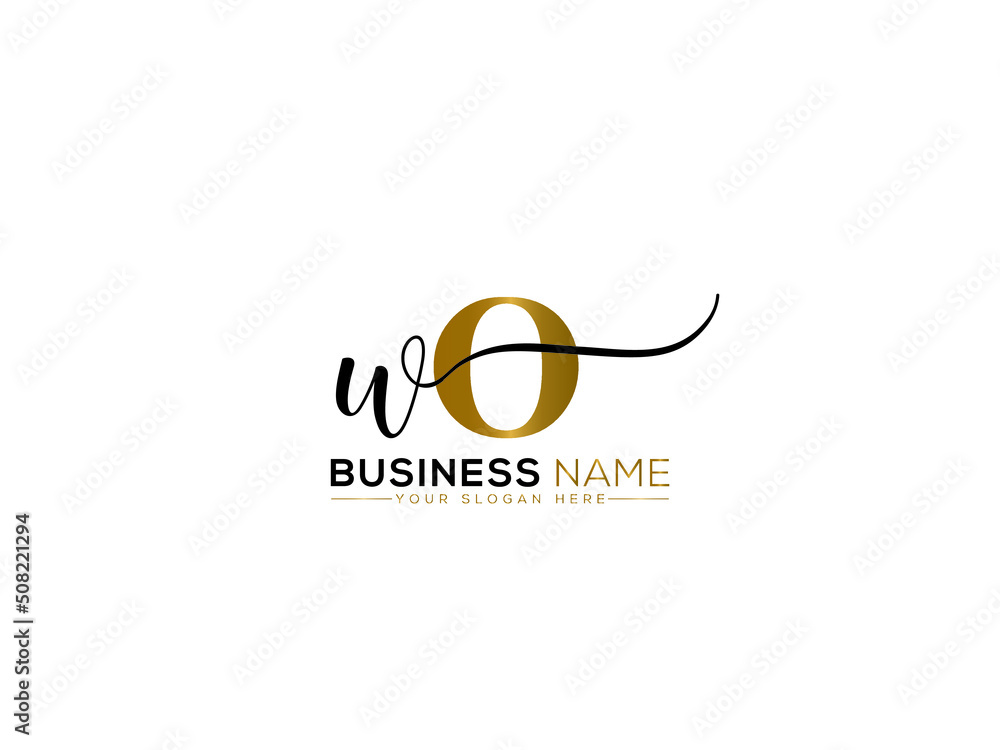 Initials WO Logo Icon, Signature Wo ow Logo Letter Vector Image Design ...