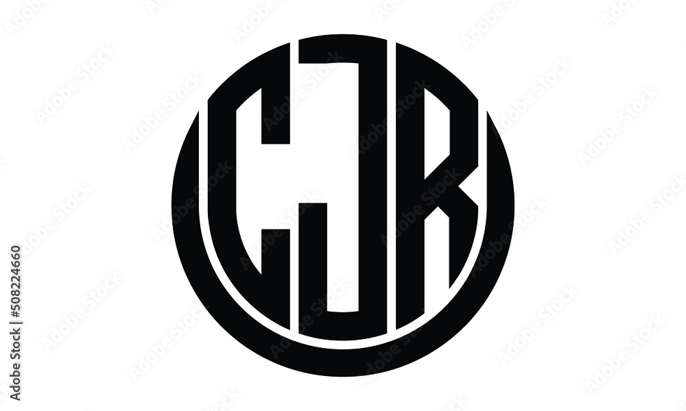 CJR shield with round shape logo design vector template | monogram logo ...