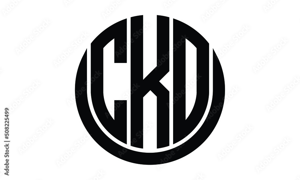 CKO shield with round shape logo design vector template | monogram logo ...