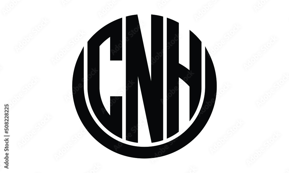 CNH shield with round shape logo design vector template | monogram logo ...