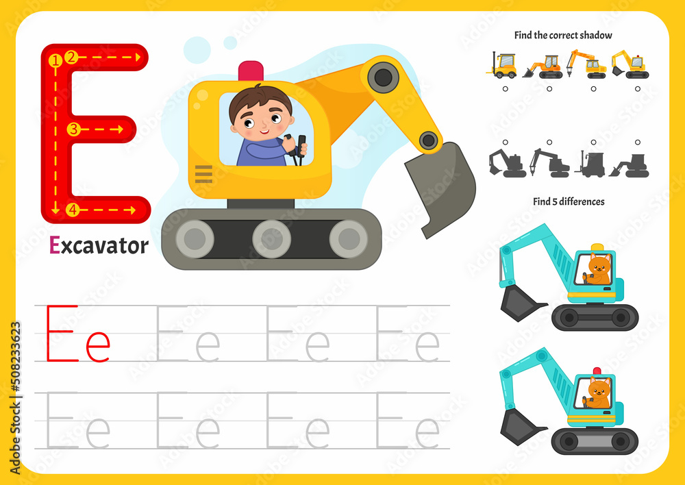 Handwriting practice sheet. Basic writing. Educational game for ...