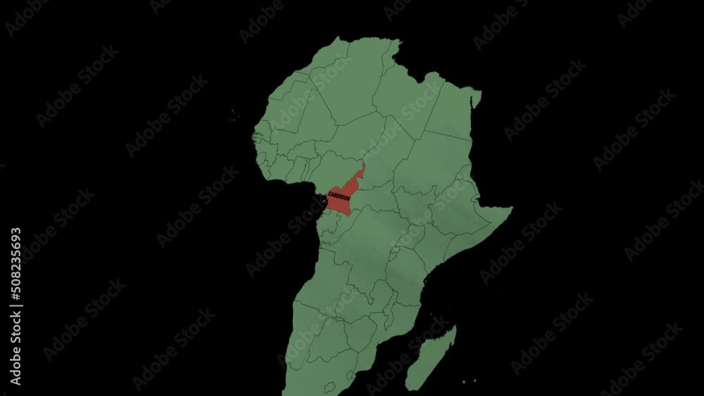 Map showing Cameroon From above zooming in. Cameroon map location on ...