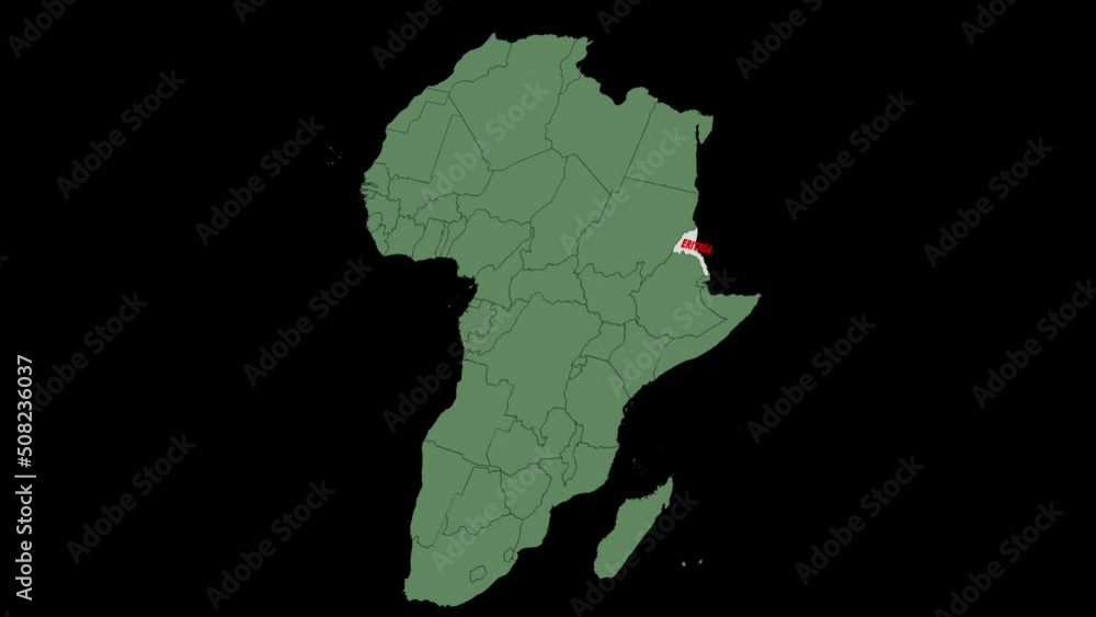 Map showing Eritrea From above zooming in. Eritrea map location on ...