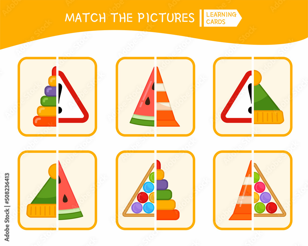 Matching children educational game. Activity for pre sсhool years kids ...