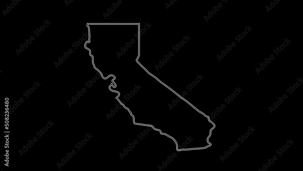 Vídeo do Stock: 2D Map of state California, California map white ...