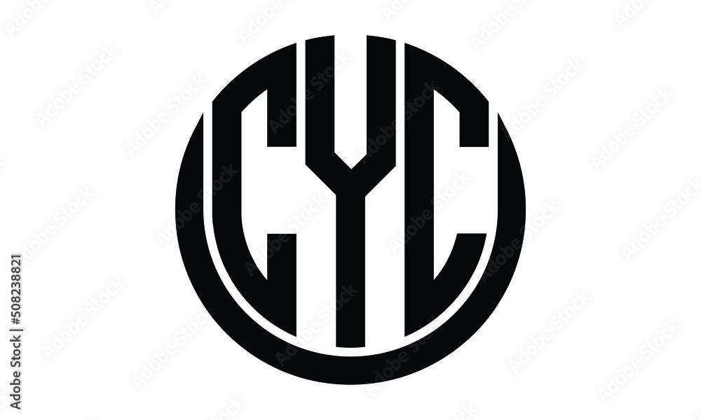 CYC shield with round shape logo design vector template | monogram logo ...