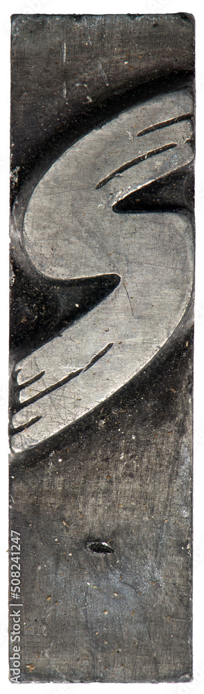 lead letter symbol alphabet s white background Stock Photo | Adobe Stock