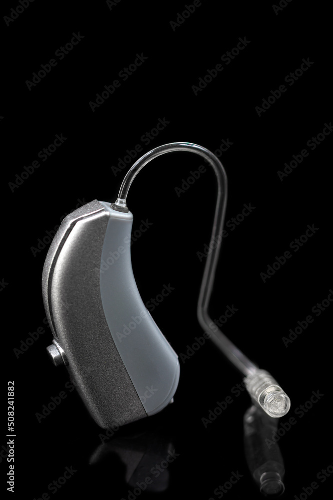 Hearing aids - main hearing models type behind the ear Stock Photo ...