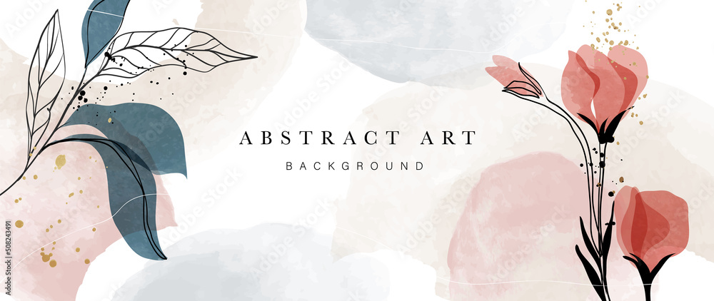 Abstract art background vector. Luxury minimal style wallpaper with ...