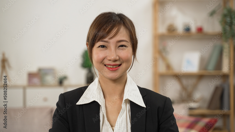 half length portrait of a professional pretty asian female insurance ...