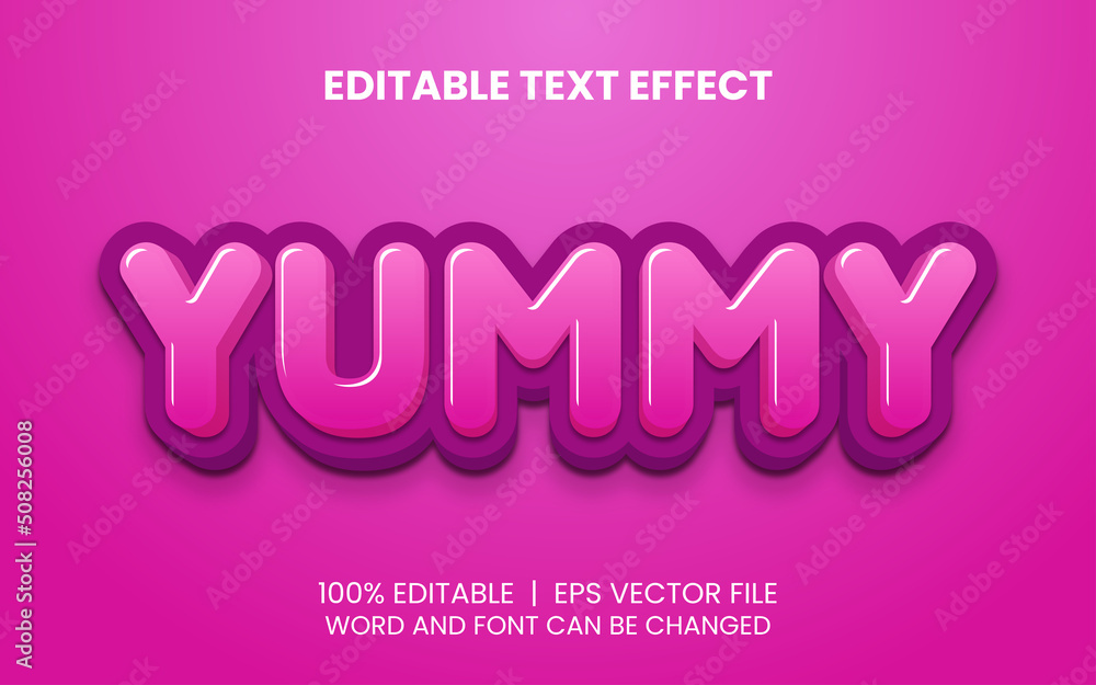 editable text effect with realistic pink and purple yummy cute balloon ...