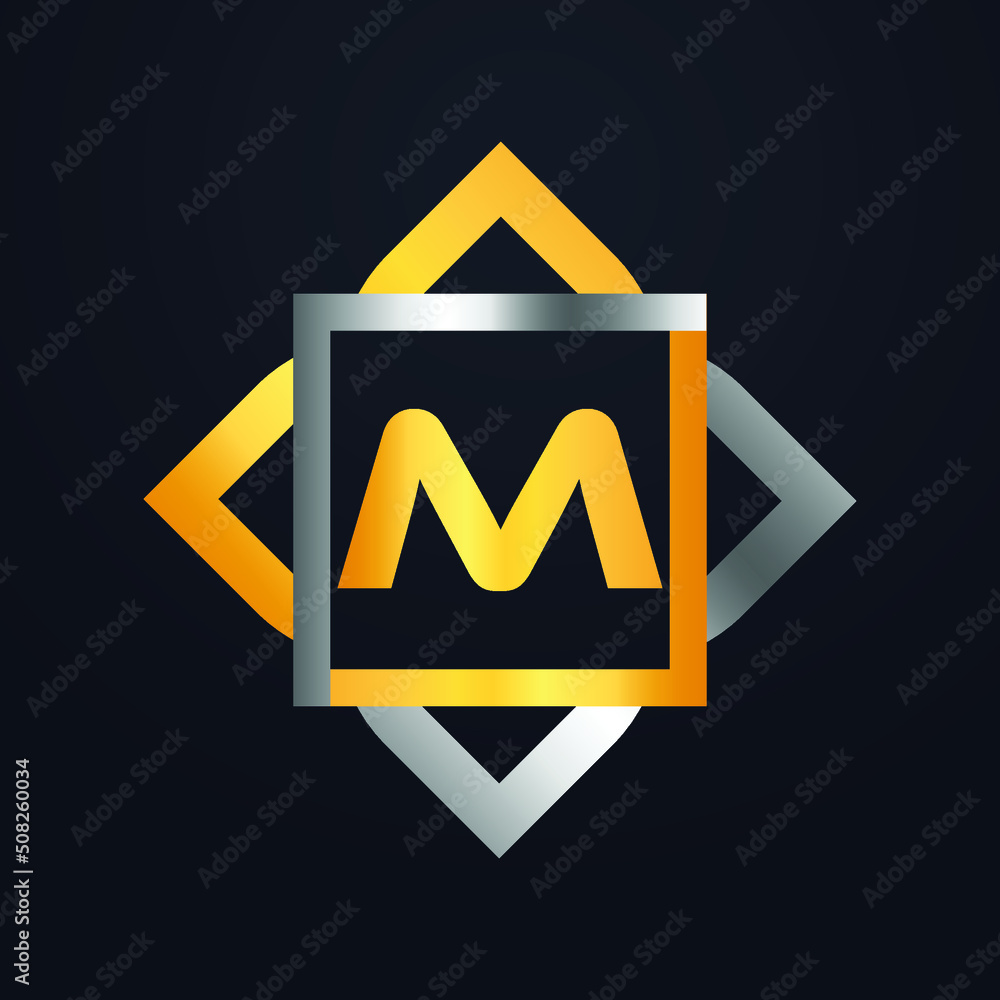 Premium luxury Vector elegant gold and silver font Letter M Template ...