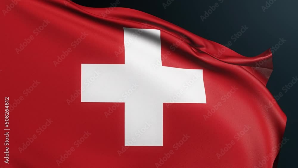 Switzerland flag. Swiss cross. Bern sign. European country. Official ...