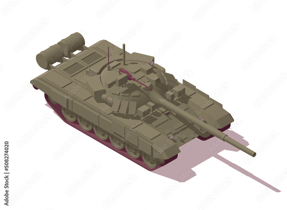 Isometric low poly T90 tank. Vector illustrator Stock Vector | Adobe Stock
